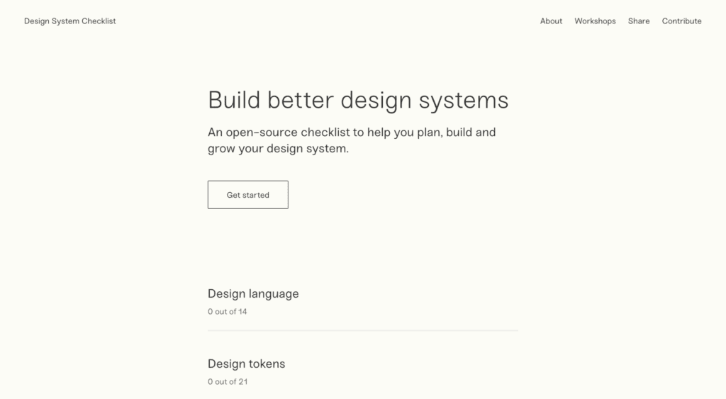 Design System Checklist